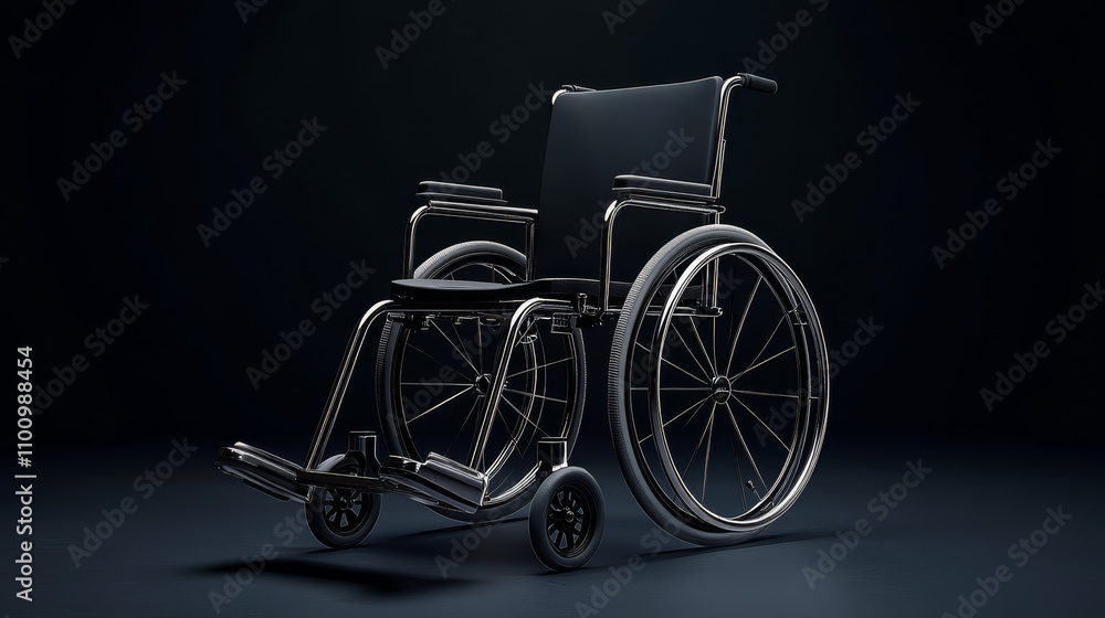 A simple wheelchair design on a dark background. It represents World ...