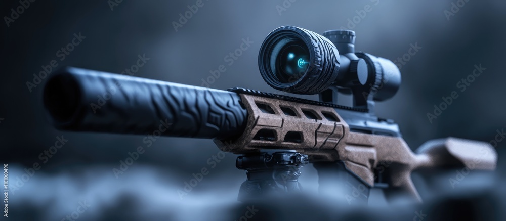 Optic mount on assault rifle showcasing tactical design and firearm ...