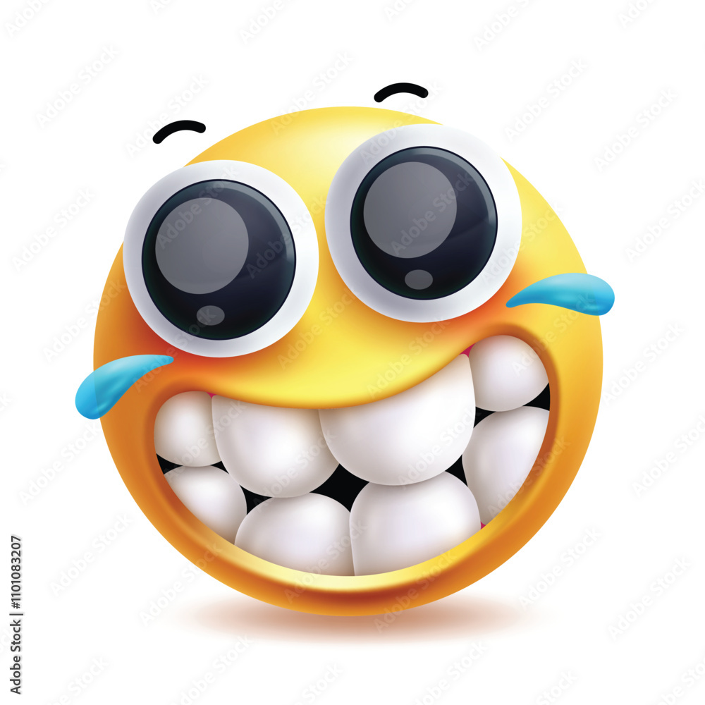 Funny emoji clipart character. Wacky face emoji in enjoy, fun, happy ...