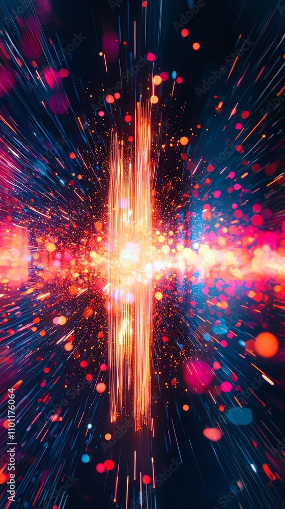 Sound wave explosion visualization, sonic boom effect, audio frequency ...