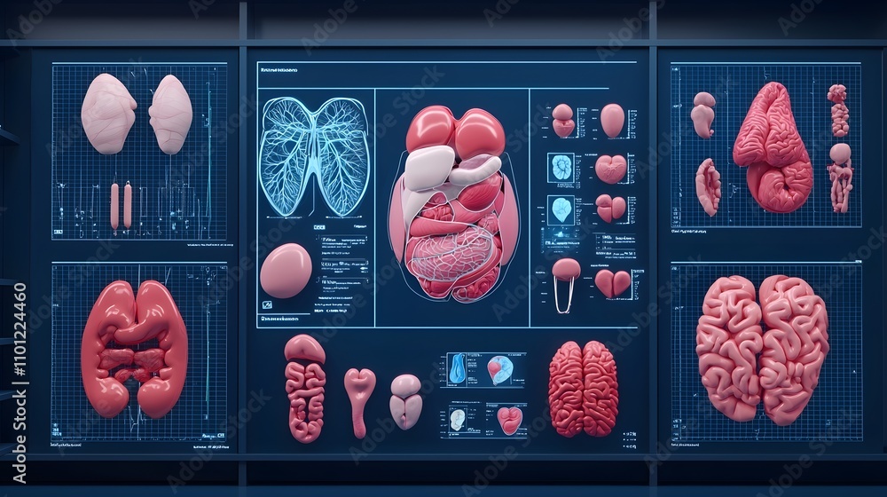 Human Organ Anatomy Chart: 3D Model Stock Illustration | Adobe Stock