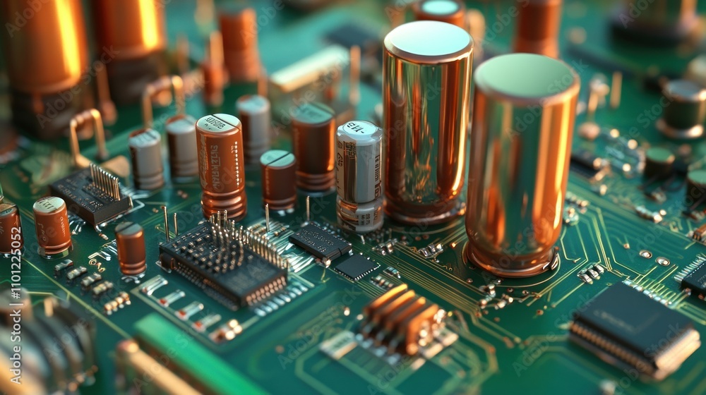 Transistor PCB macro with powerful transistors capacitors large enough ...