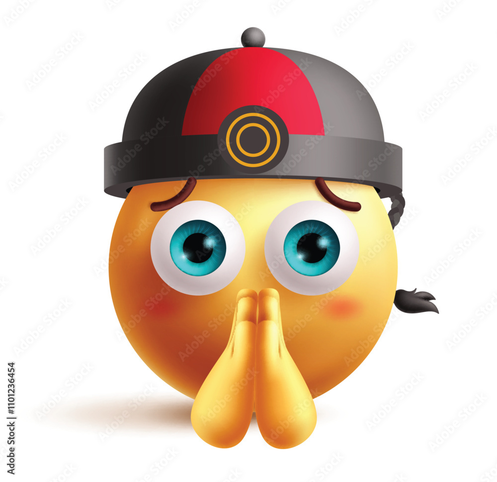 Chinese emoji clipart character. Pleading chinese emoji 3d character in ...