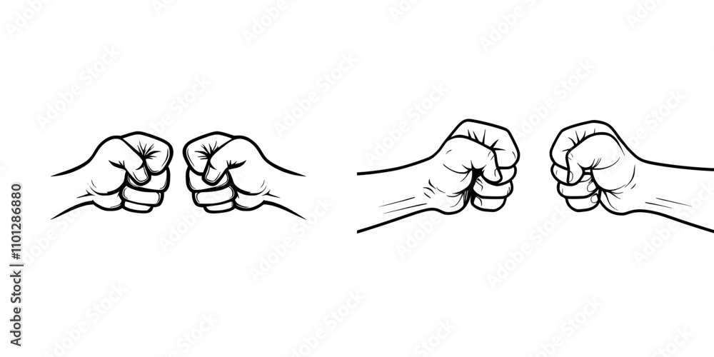 A modern illustration of a continuous line drawing depicting arm hands ...