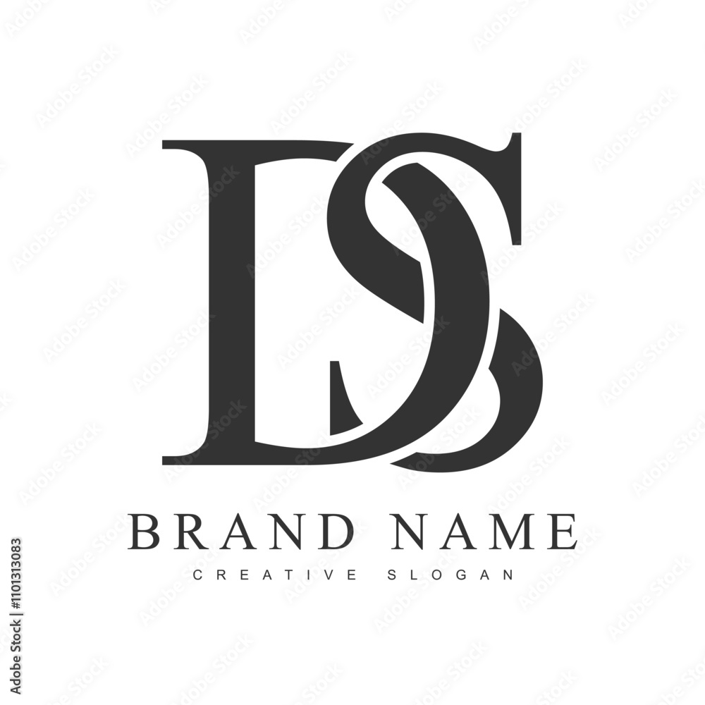 DS trendy logotype template. Initial letter d and s classic font style ...