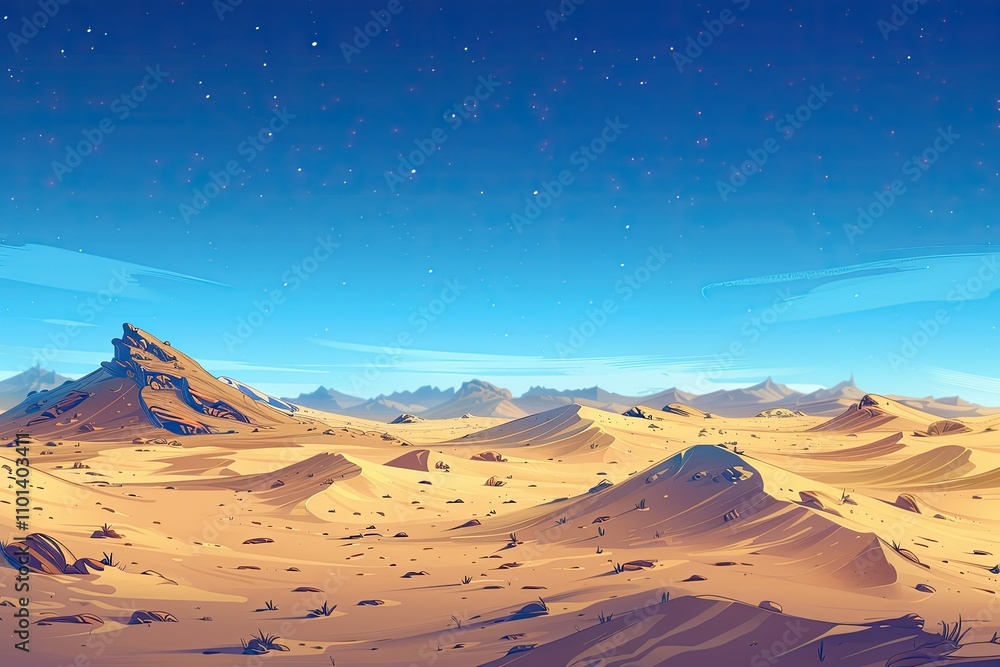 2d field background desert and dunes video game, arcade game game level ...