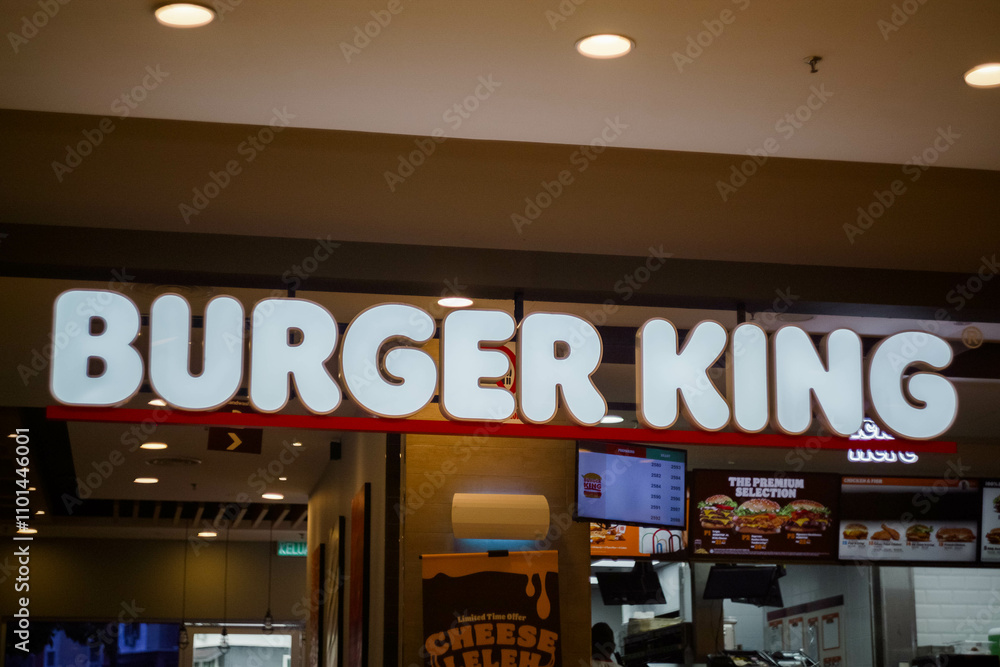 Penang, Malaysia - October 18 2024 : A Burger King logo affixed in a ...