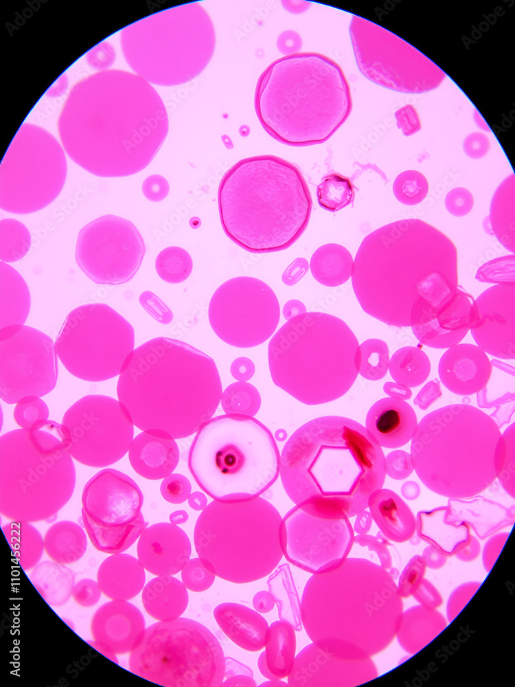 Light microscopic picture show erythrocyte, giant platelet, neutrophil ...