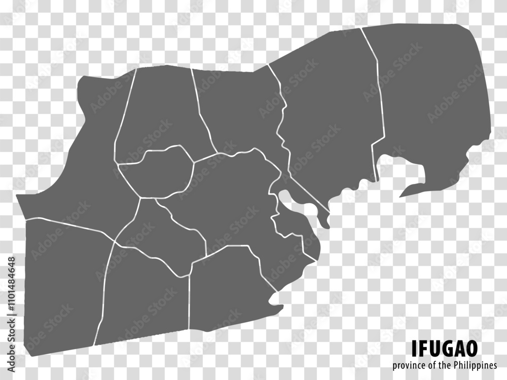 Blank map Ifugao of Philippines. High quality map Province of Ifugao ...