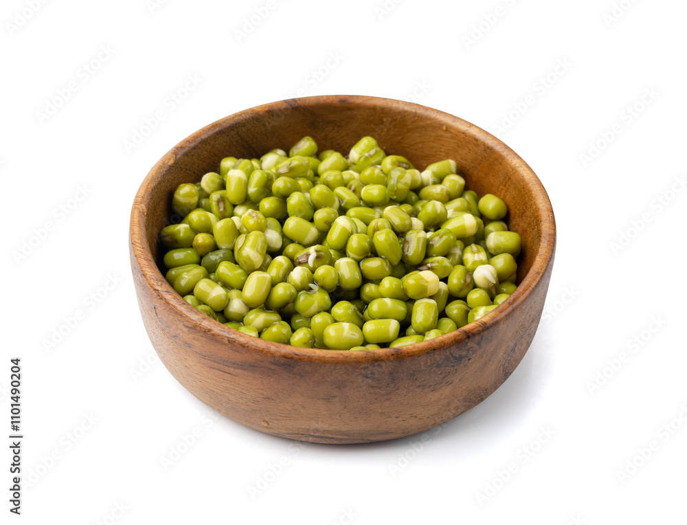 Soaked Mung Beans, Wet Vigna Radiata Seeds Pile, Macro Photo of Green ...