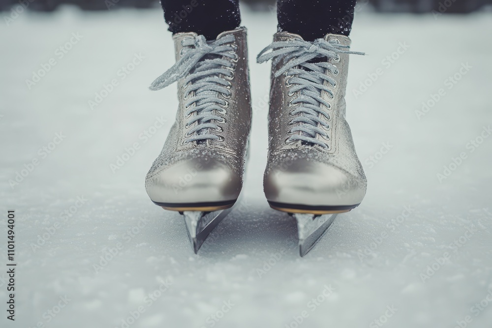 Elegant Figure Skating Boots on a White Background Stock Photo | Adobe ...