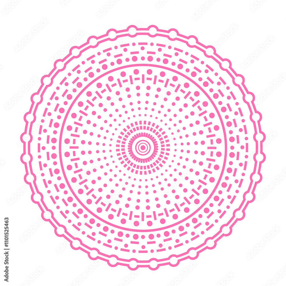 Doodle mandala circle point and line abstract and cute hand draw ...