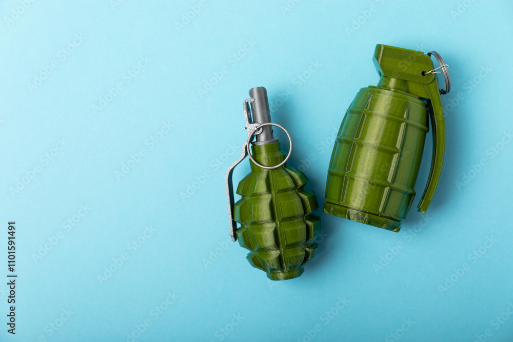 Hand grenade on textured background. Close-up. Weapons of war ...