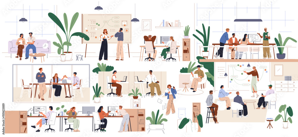 Business team in office interior, modern professional corporate ...