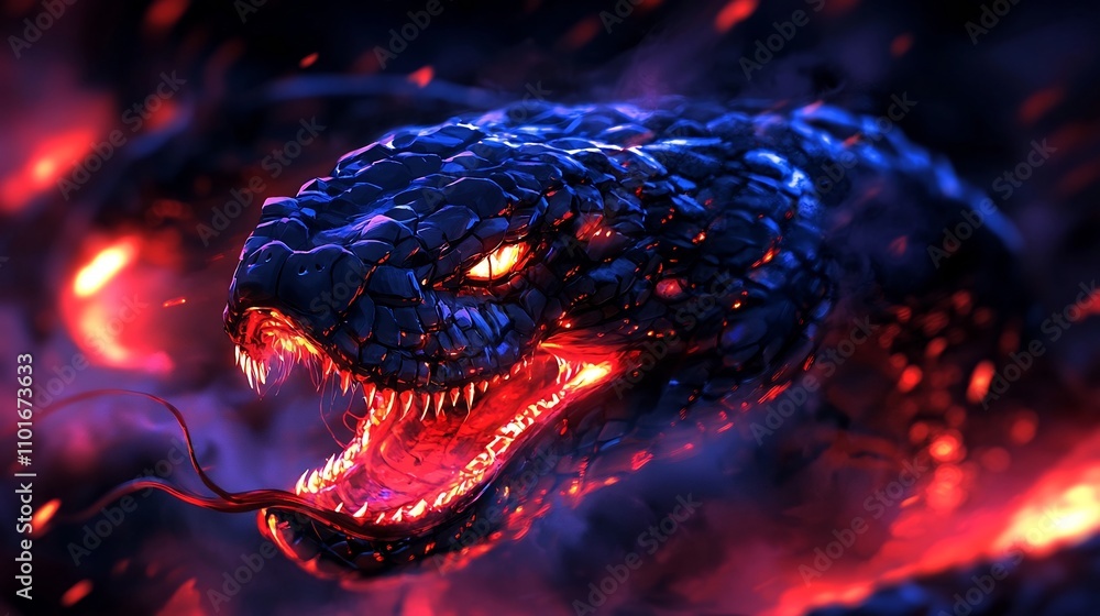 Stock-Illustration „Underground Epic Monster, Colossal,Serpentine ...