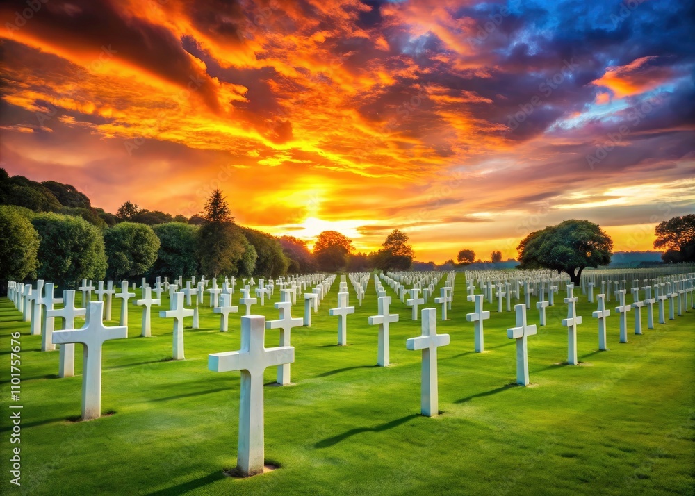 Memorial Park at Sunset - Silhouette Photography of White Crosses on ...