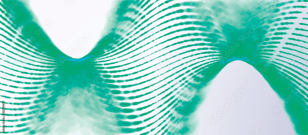 Futuristic particle wave. Abstract technology background. Rotating ...