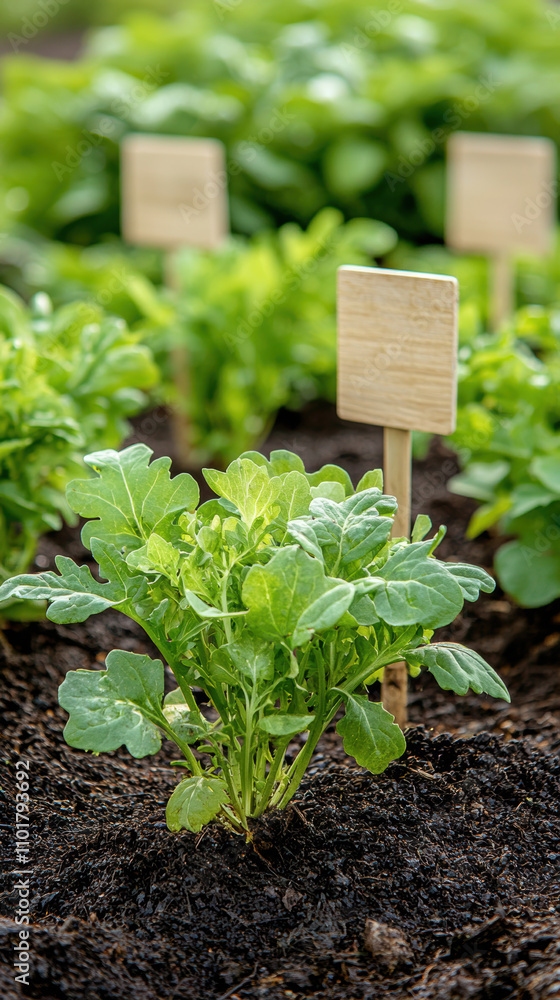 Food Waste Management Circular Economy Concept. Lush green plants in ...