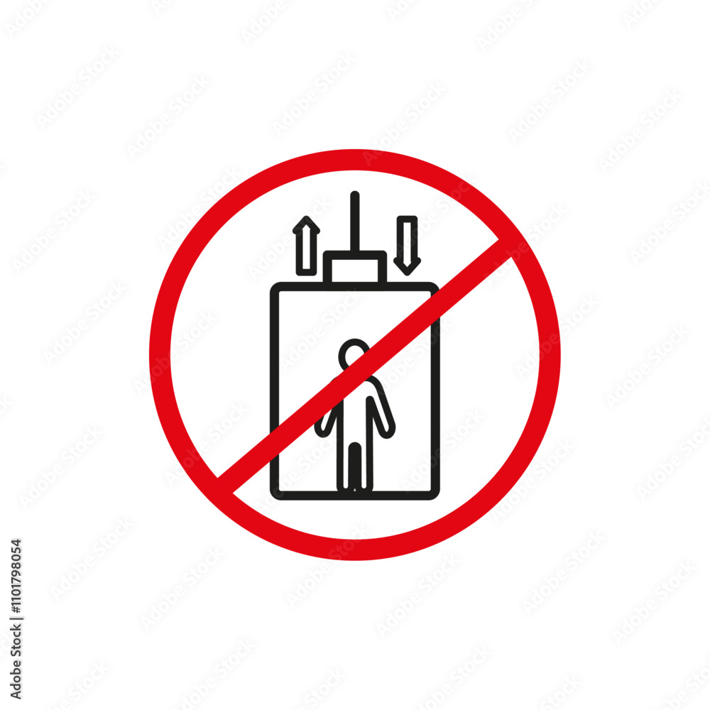No elevator sign flat line symbol set. Stock Vector | Adobe Stock