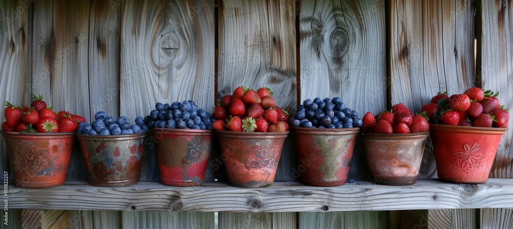 Farm stand brimming with fresh strawberries, blueberries, and early ...