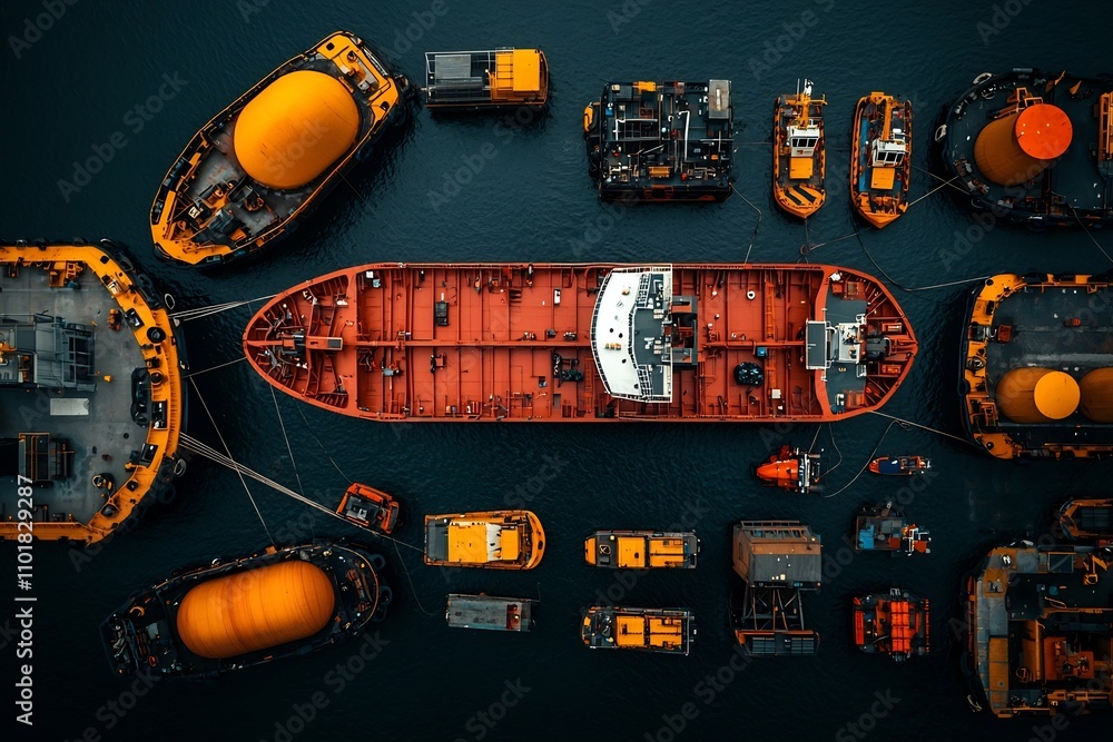 Offshore logistics managers coordinating the efficient transport and ...