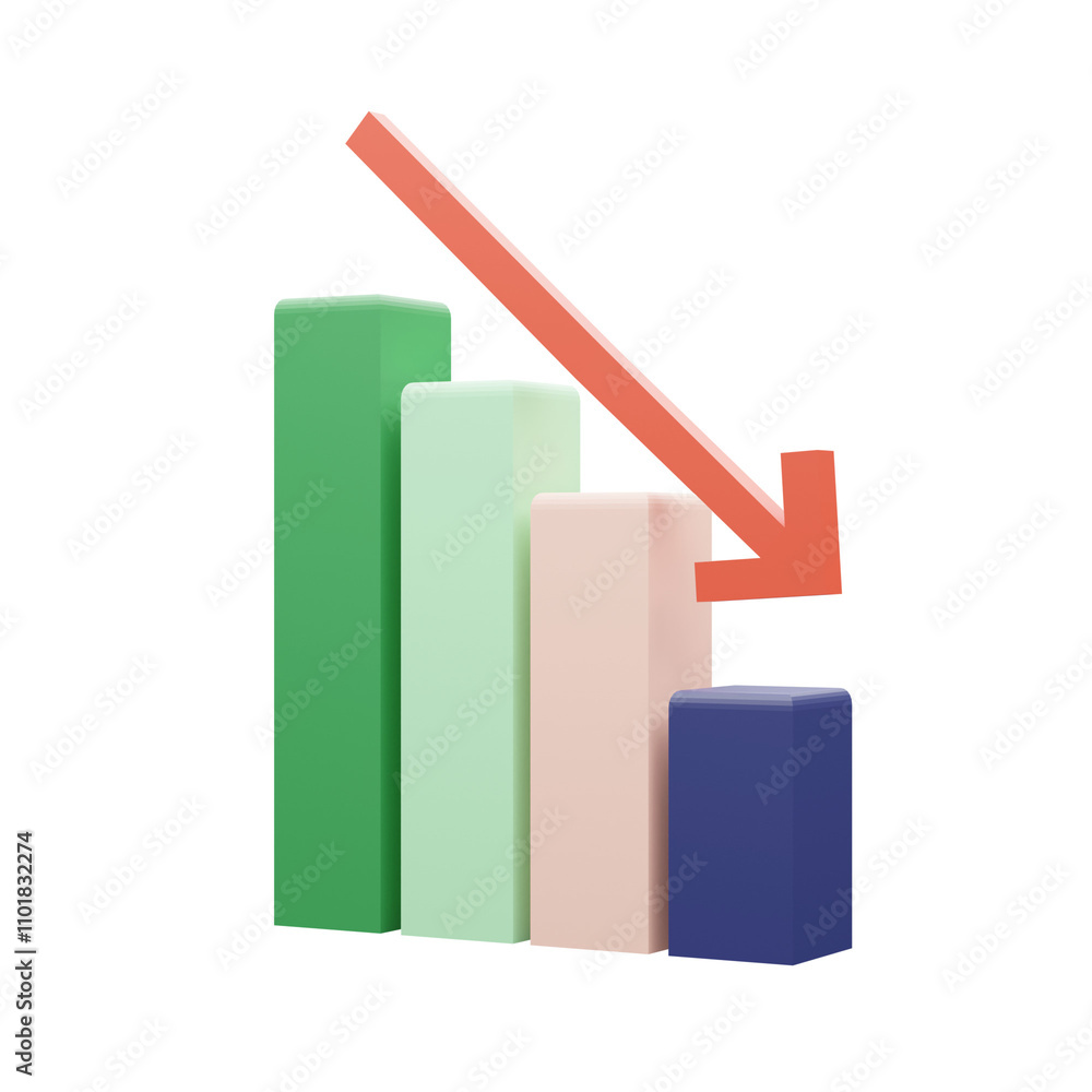 Bar diagram chart falling graph column structure scale data ...