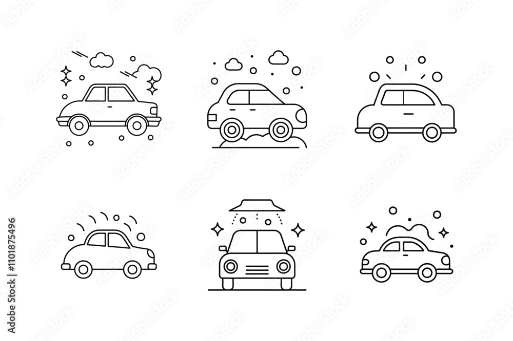 car wash line art icon vector illustration outline design Stock Vector ...