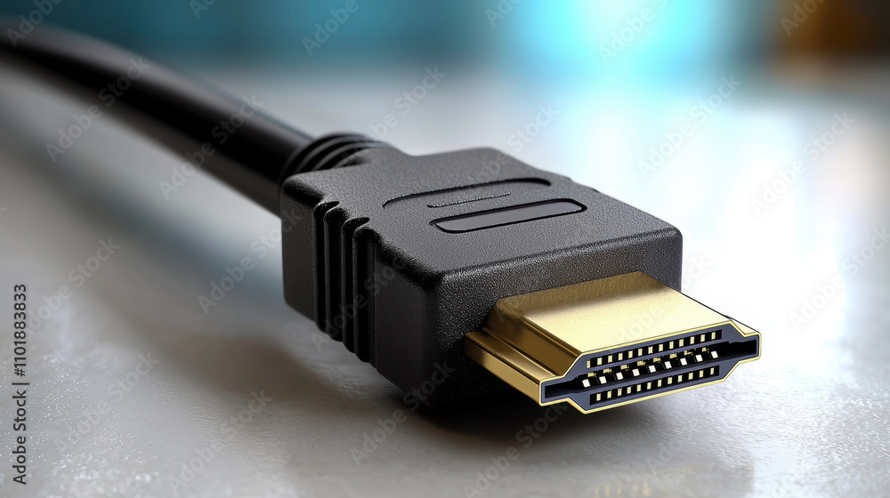 High quality HDMI cable connector with realistic 3D look, showcasing ...