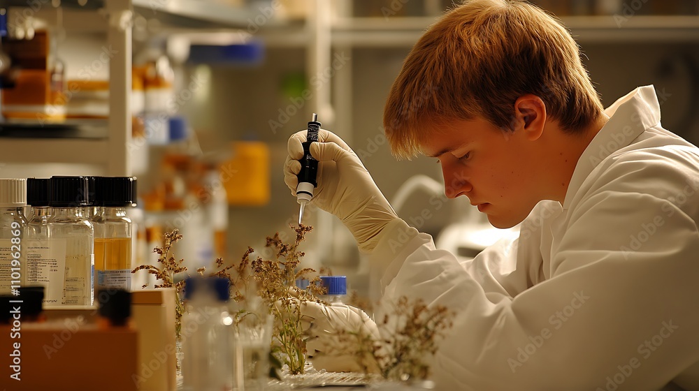 A lab where scientists are editing the genes of crops to enhance yield ...
