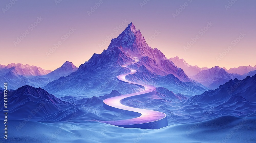 Winding Mountain Road Progress Bar Concept Visualizing Journey to ...