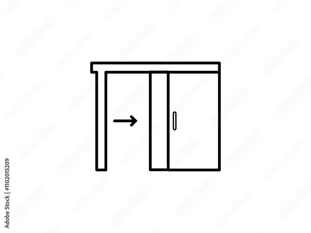 sliding door icon simple flat style pictogram for ui or ux mobile app ...