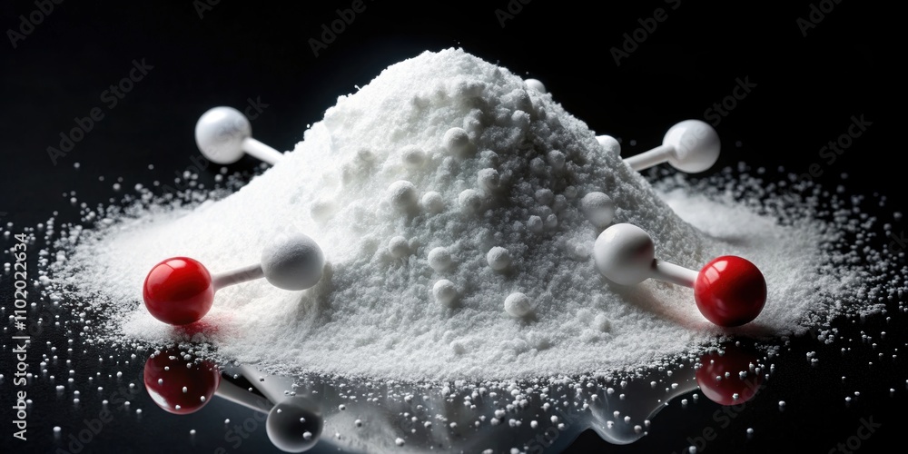 Sodium peroxide compound showing white powder with oxygen atoms around ...