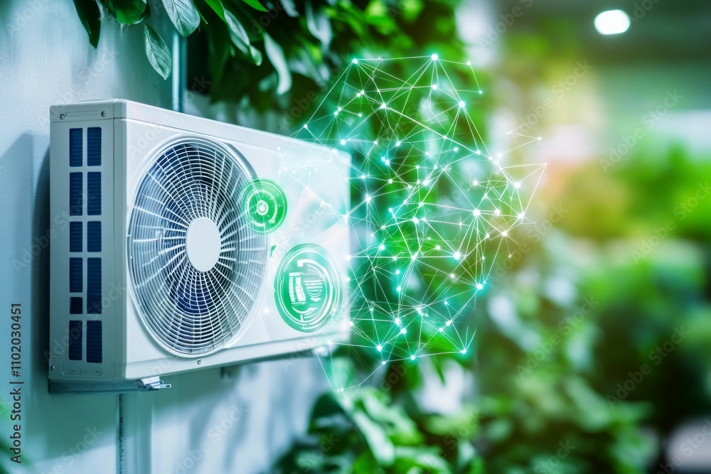 A usage of air conditioner which uses AI technology to have smart ...