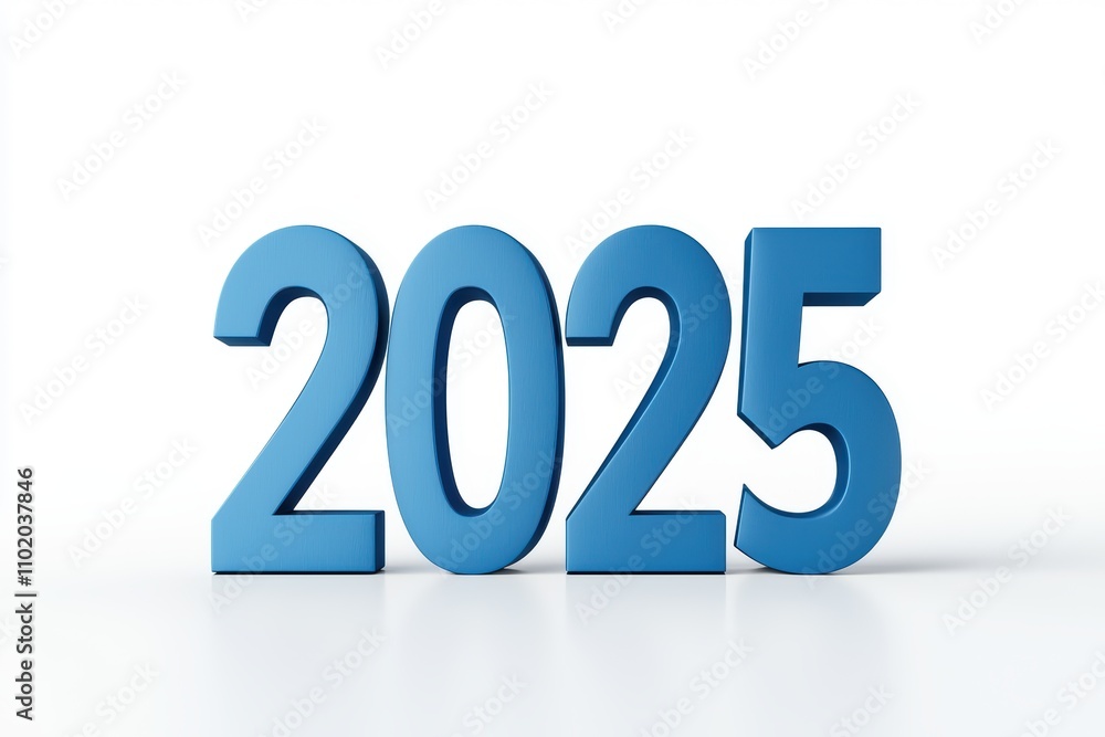 2025 in bold blue numbers symbolizing upcoming year vision and planning ...