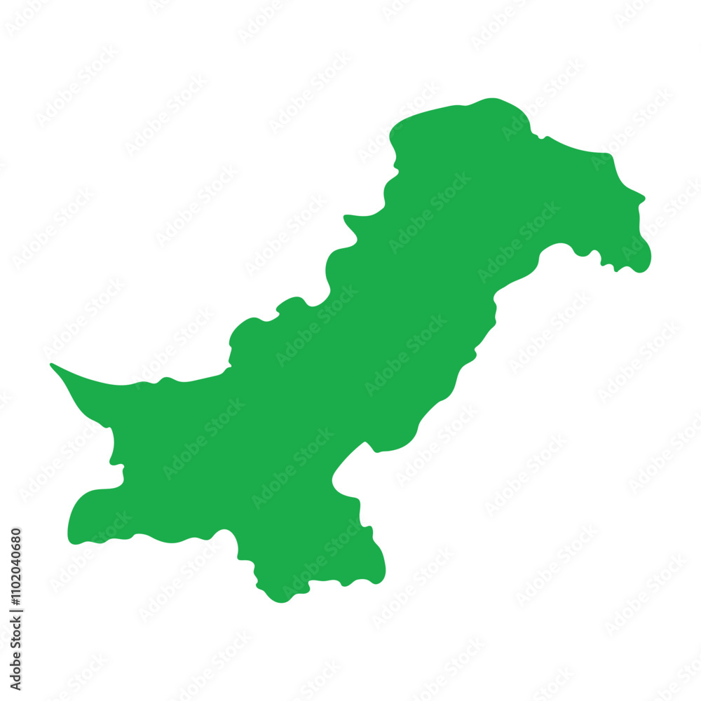 Geography Pakistan Map icon vector. Flat Pakistani map icon. Pakistan ...