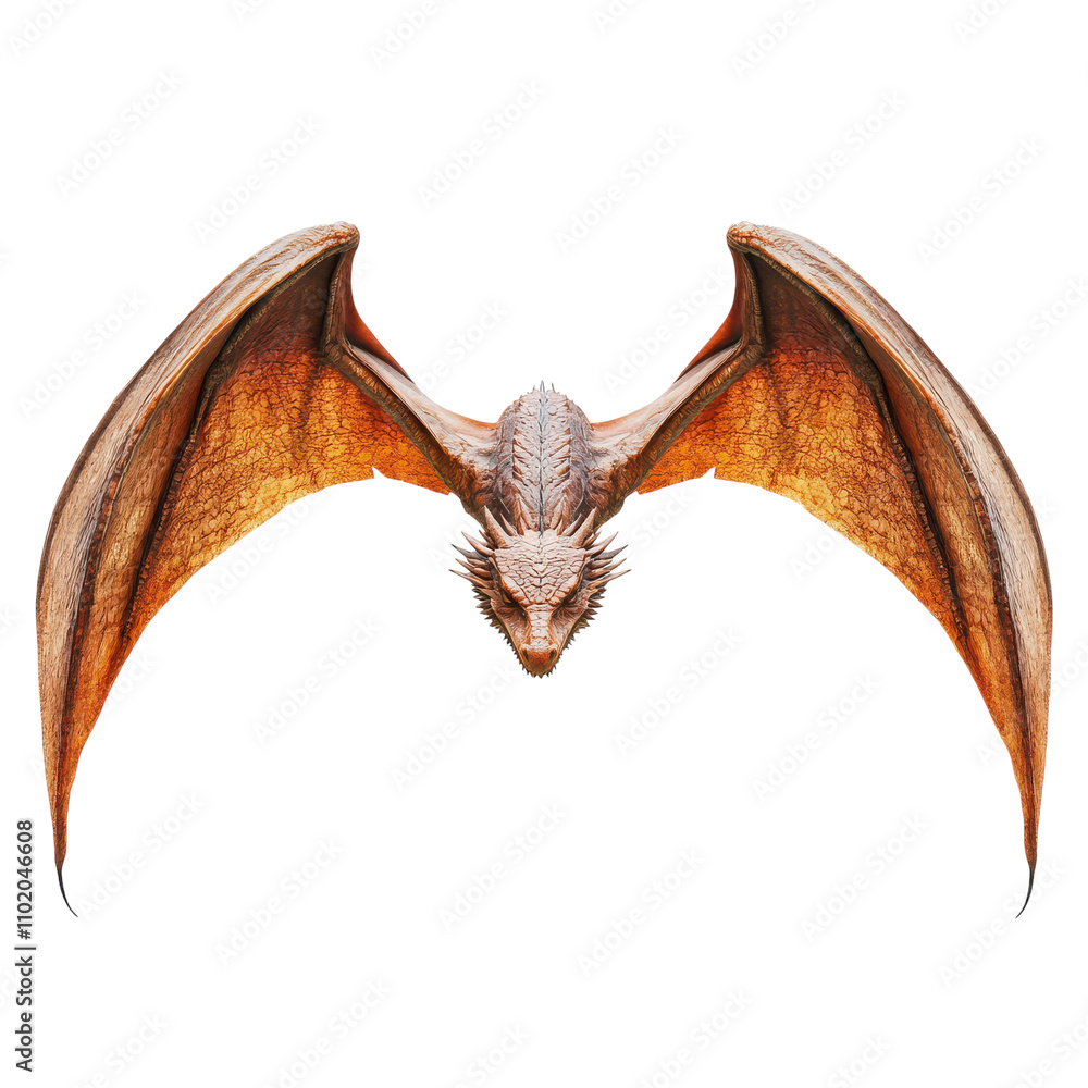 Dragon Flying Front View Isolated on White Background Transparent PNG ...