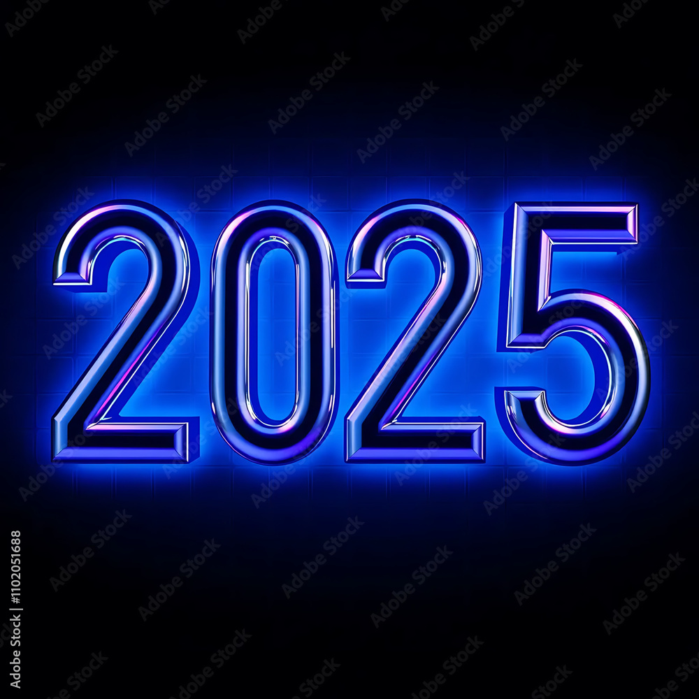 '2025' text designed in retro neon and grid lines Stock Illustration ...