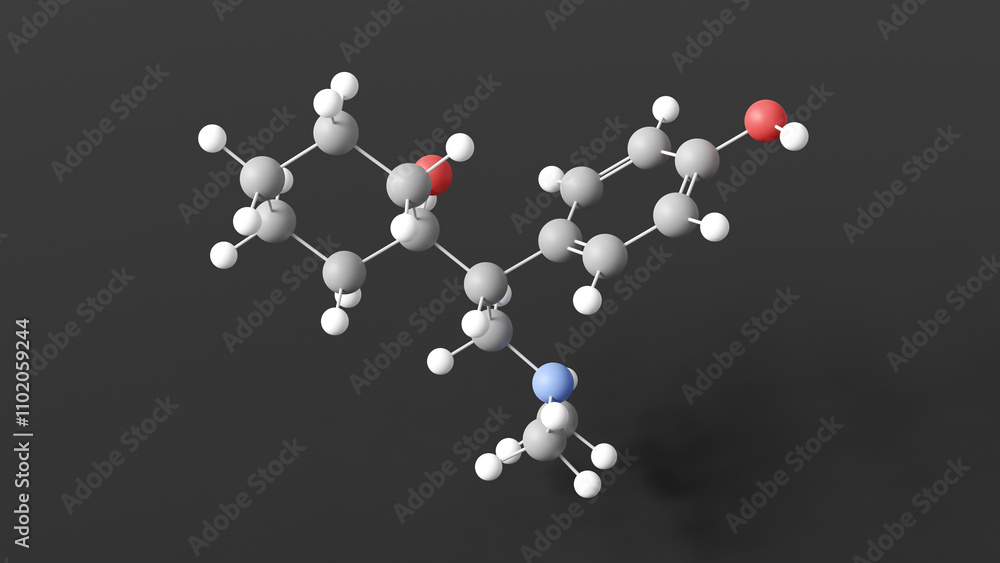 desvenlafaxine molecule 3d, molecular structure, ball and stick model, structural chemical ...