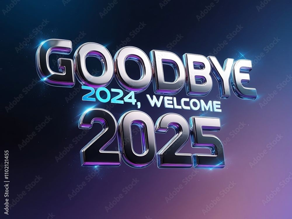 Goodbye 2024 Welcome 2025 New Year Greeting Stock Illustration | Adobe ...