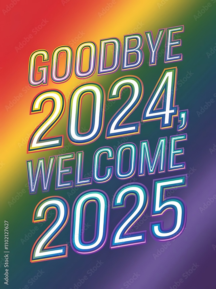 Goodbye 2024 Welcome 2025 New Year Greeting Design Stock Illustration ...