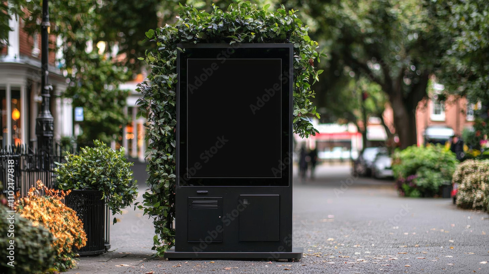 Digital media blank black and white screen modern panel signboard for ...