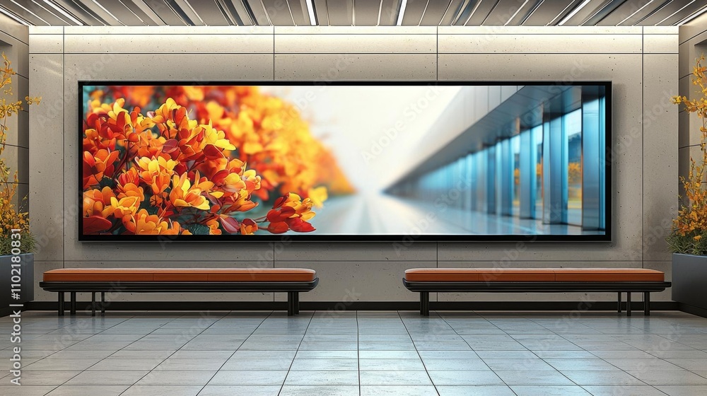 OOH Extrreme Horizontal blank advertising billboard poster template ...