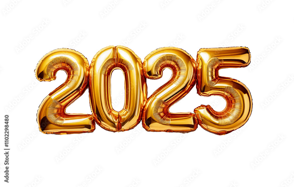 2025 golden baloon sign Stock Photo | Adobe Stock