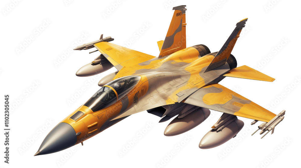 Modern fighter plane isolated on a white transparent background Stock ...