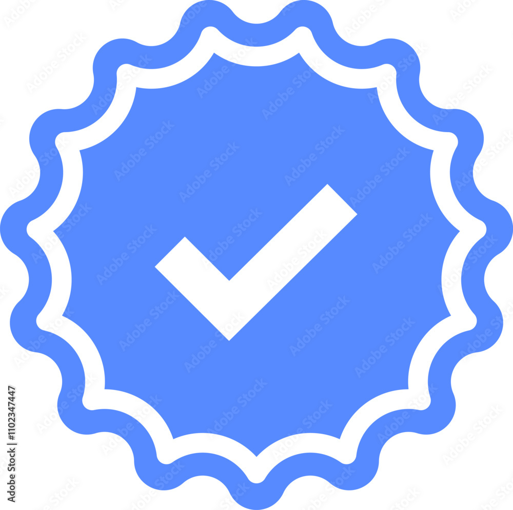 Blue checkmarks. Blue tick. Profile verification icon vector. Blue verified badge icon vector ...