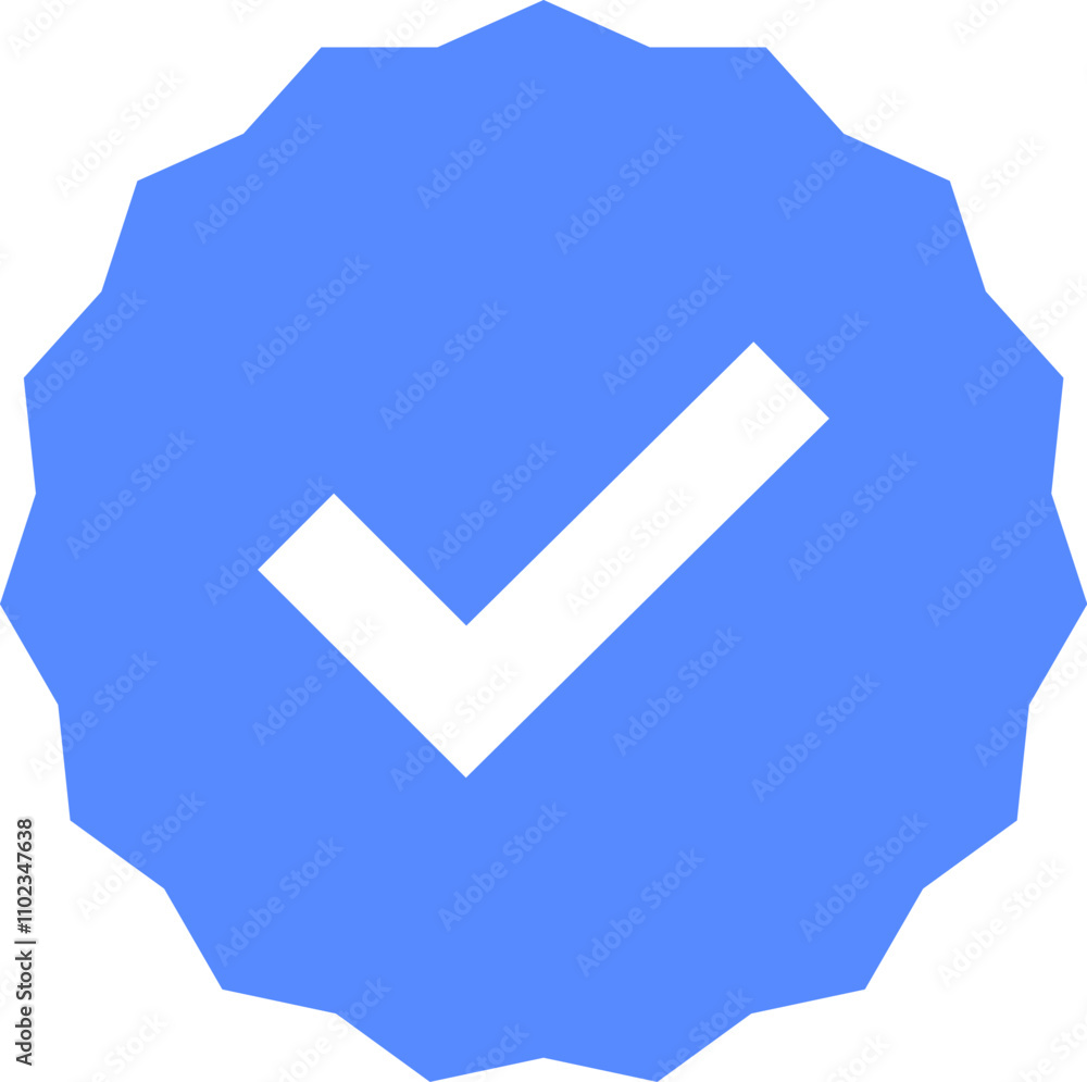 Blue checkmarks. Blue tick. Profile verification icon vector. Blue ...