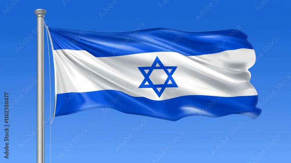 Flag of Israel, a white banner charged with a blue hexagram Star of ...
