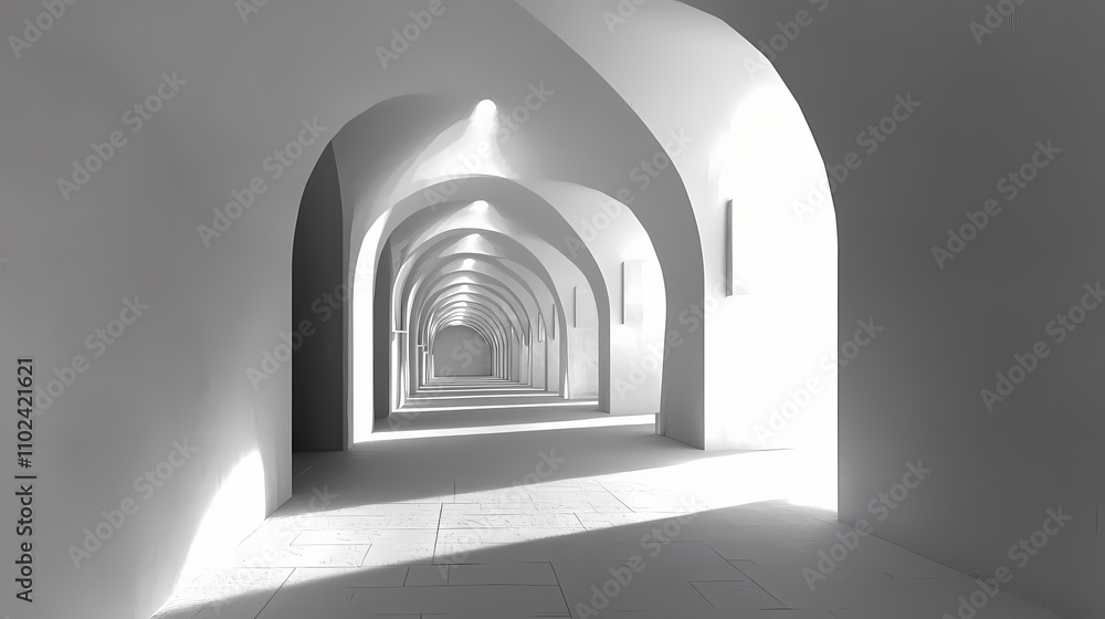Liminal space , long white arched hallway , white , architecture ...