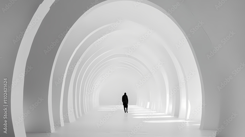 Liminal space , long white arched hallway , white , architecture ...