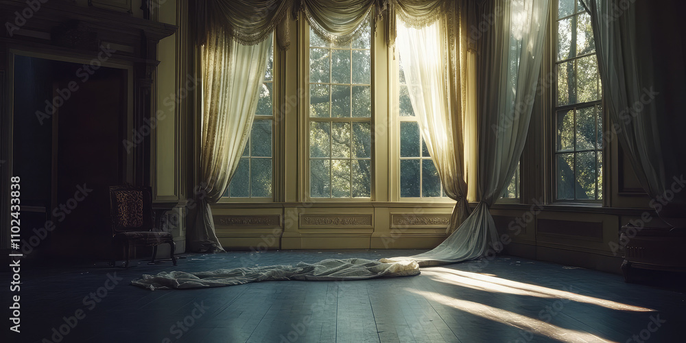Empty interior of indoor ballet studio. Background of ballet studio ...